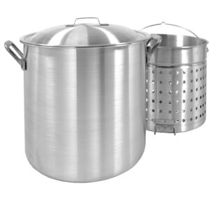 bayou classic 1000 handcrafted 100-qt aluminum bayou boiler features heavy-duty riveted handles reinforced boiling basket w/ helper handle made w/ heavy gauge aluminum