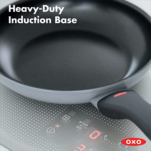 OXO SoftWorks Hard Anodized 11" Wok Pan with Helper Handle, 3-Layered German Engineered Nonstick Coating, Dishwasher Safe, Gray