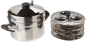 tabakh hic-204 4-rack stainless steel idli cooker w/ hawkins type stand, makes 12 idlis