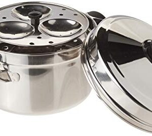 Tabakh HIC-204 4-Rack Stainless Steel Idli Cooker w/ Hawkins Type Stand, Makes 12 Idlis