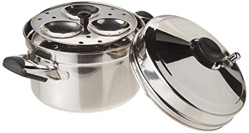 Tabakh HIC-204 4-Rack Stainless Steel Idli Cooker w/ Hawkins Type Stand, Makes 12 Idlis