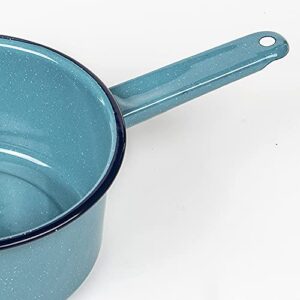 Cinsa Enamel on Steel 2-quart Sauce Pan (Blue Color) - Outdoor & Indoor - Dishwasher Safe