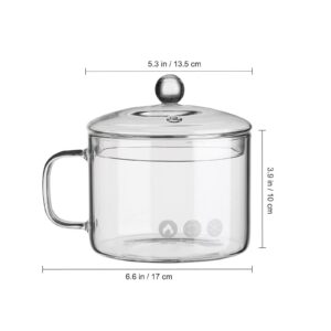 UPKOCH Glass Cooking Pot 50Oz Stovetop Pot Glass Saucepan with Cover Clear Simmer Pot Soup Pot with Lid for Pasta Noodle Milk Heat Resistant