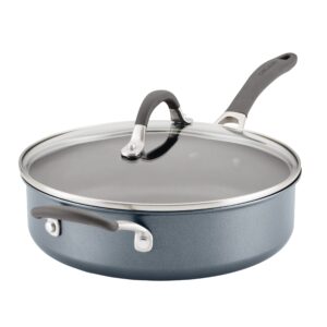 circulon a1 series with scratchdefense technology nonstick induction sauté pan with helper handle and lid, 5 quart, graphite