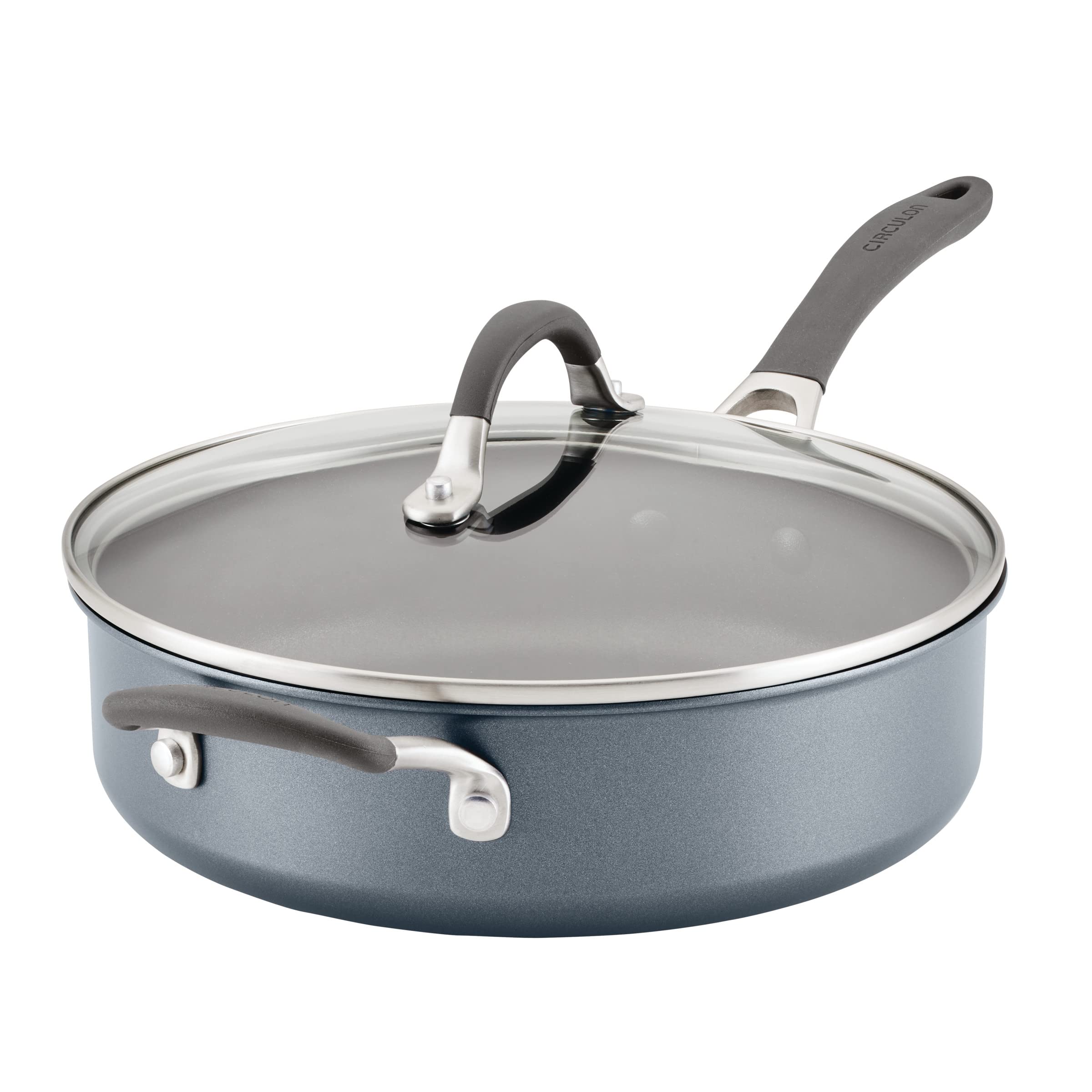 Circulon A1 Series with ScratchDefense Technology Nonstick Induction Sauté Pan with Helper Handle and Lid, 5 Quart, Graphite