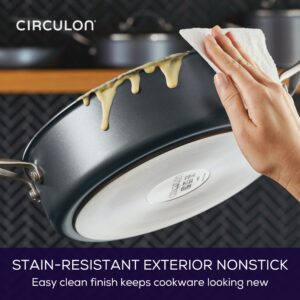 Circulon A1 Series with ScratchDefense Technology Nonstick Induction Sauté Pan with Helper Handle and Lid, 5 Quart, Graphite