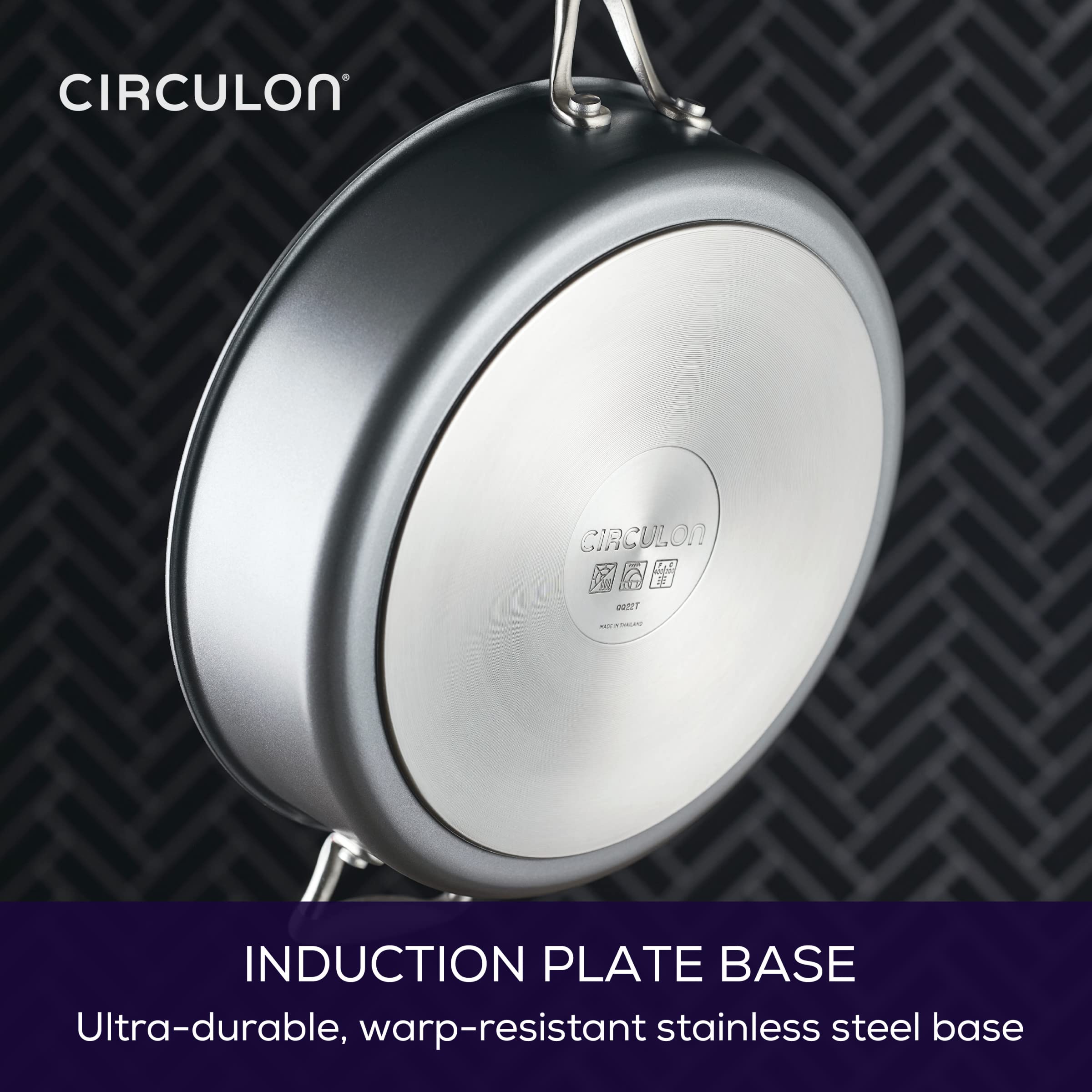 Circulon A1 Series with ScratchDefense Technology Nonstick Induction Sauté Pan with Helper Handle and Lid, 5 Quart, Graphite