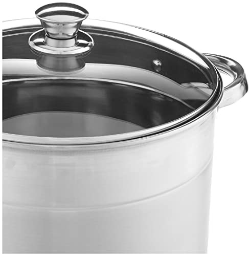 McSunley Stockpot with Encapsulated Bottom Base, 12 qt, Stainless Steel