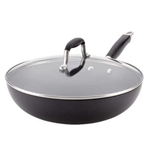 anolon advanced home hard-anodized nonstick ultimate pan/saute pan, 12-inch (onyx)