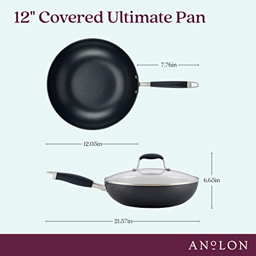 Anolon Advanced Home Hard-Anodized Nonstick Ultimate Pan/Saute Pan, 12-Inch (Onyx)