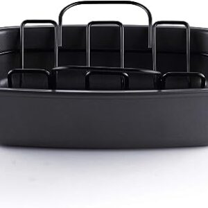 Cook N Home Nonstick Roasting Pan Bakeware Roaster with Rack, 17x13-inches, Black