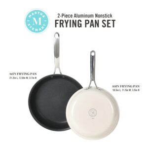 MARTHA STEWART Lockton 2 Piece 10" & 12" Heavy Gauge Aluminum Premium Nonstick Fry Pan Set - Linen