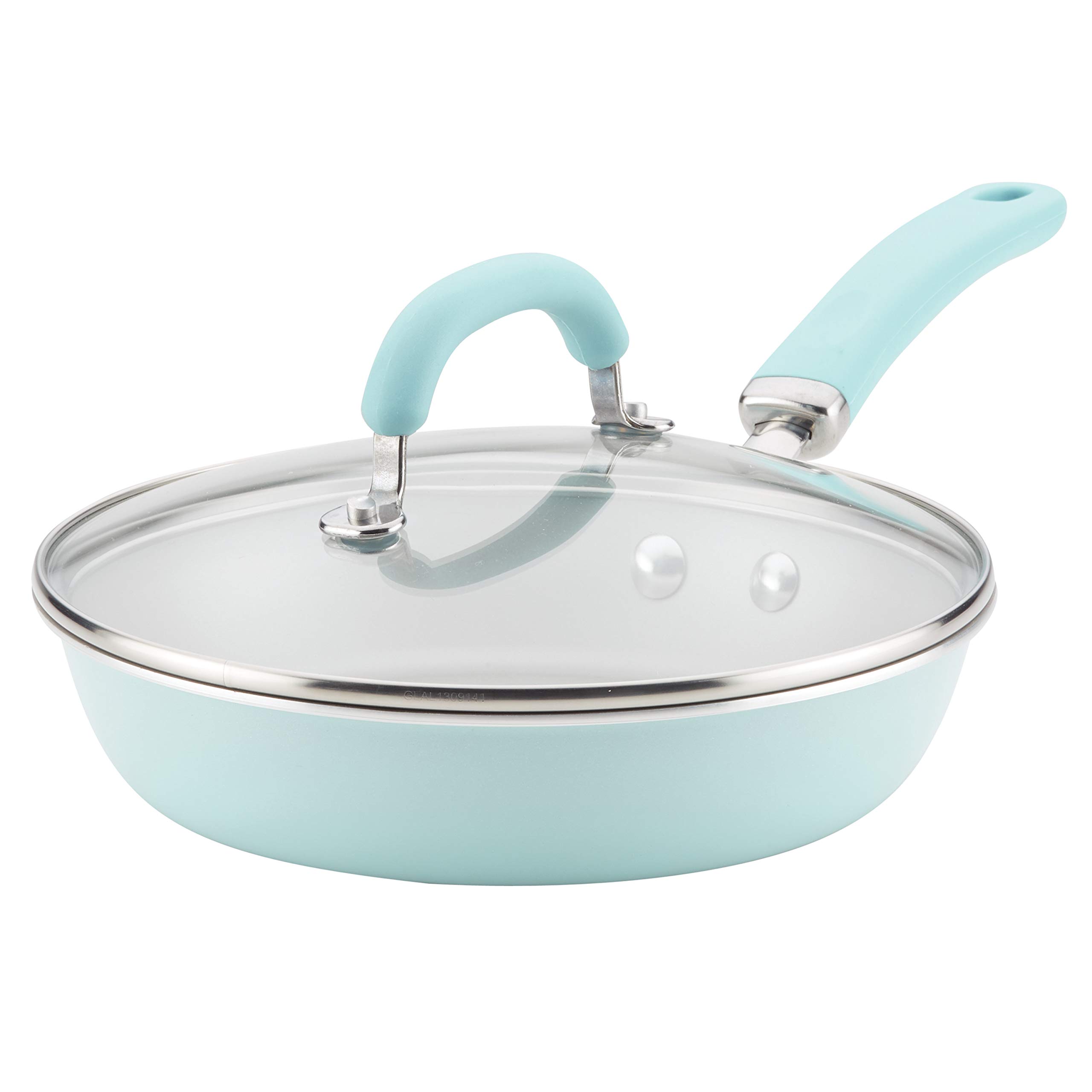 Rachael Ray Create Delicious Deep Nonstick Frying Pan / Fry Pan / Skillet with Lid - 9.5 Inch, Blue