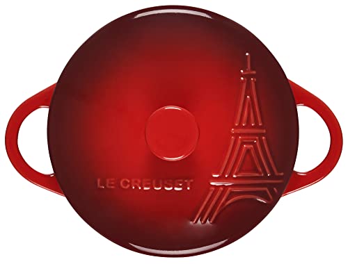 Eiffel Tower Stoneware Mini Cocotte - Cerise