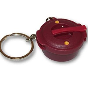 Tupperware (1 Keychain Microwave Pressure Cooker Mini Pill Case Gadget Burgundy Red