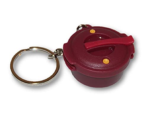 Tupperware (1 Keychain Microwave Pressure Cooker Mini Pill Case Gadget Burgundy Red