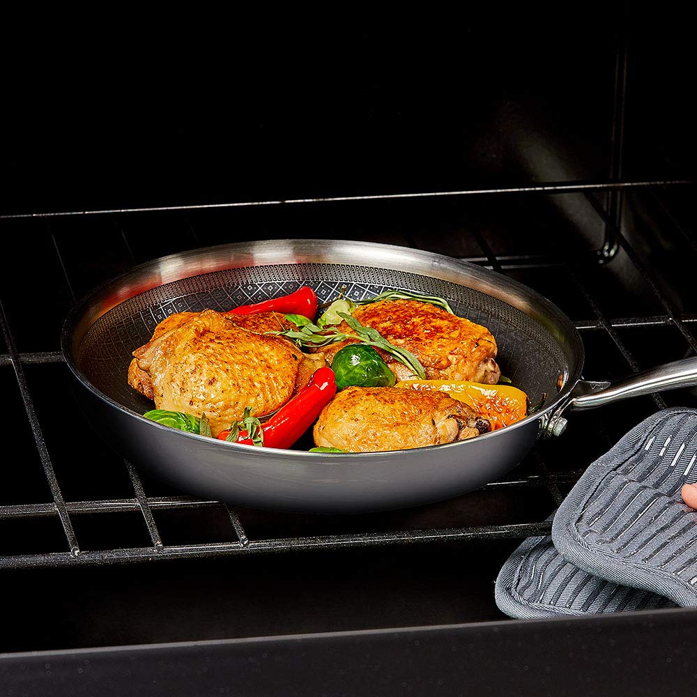 Copper Chef Titan Pan, Try Ply Stainless Steel Non-Stick Frying Pans, 9.5 Inch Fry Pan with Lid