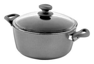 saflon titanium nonstick 8-quart stock pot with tempered glass lid, 4mm forged aluminum with pfoa free coating from england