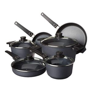 woll diamond lite/plus diamond reinforced nonstick scratch resistant cast aluminum induction ready cookware set, 10-piece