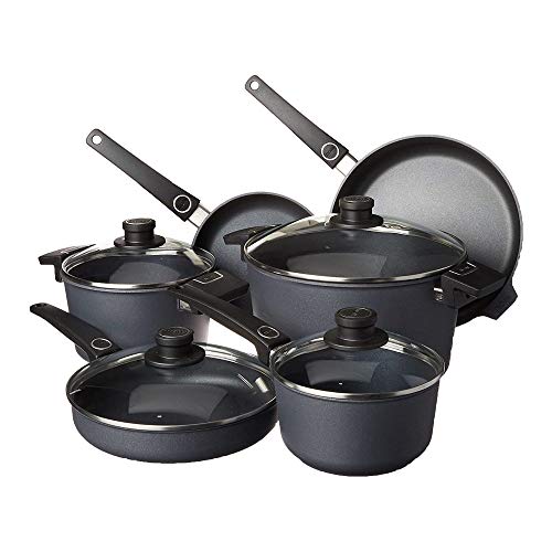 Woll Diamond Lite/Plus Diamond Reinforced Nonstick Scratch Resistant Cast Aluminum Induction Ready Cookware Set, 10-Piece