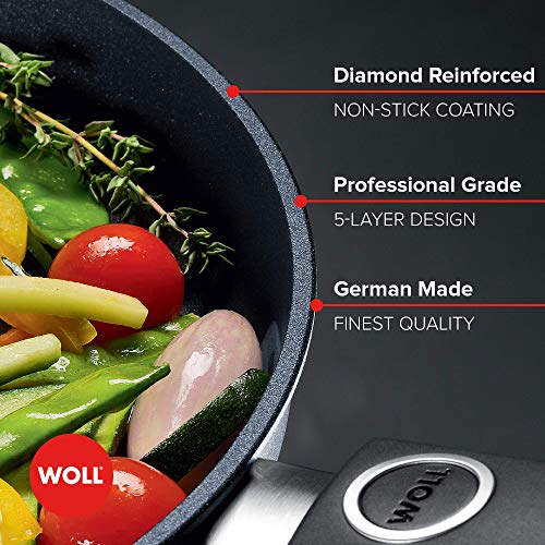 Woll Diamond Lite/Plus Diamond Reinforced Nonstick Scratch Resistant Cast Aluminum Induction Ready Cookware Set, 10-Piece