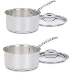 cuisinart stainless 3-quart saucepan and stainless 2-quart saucepan bundle