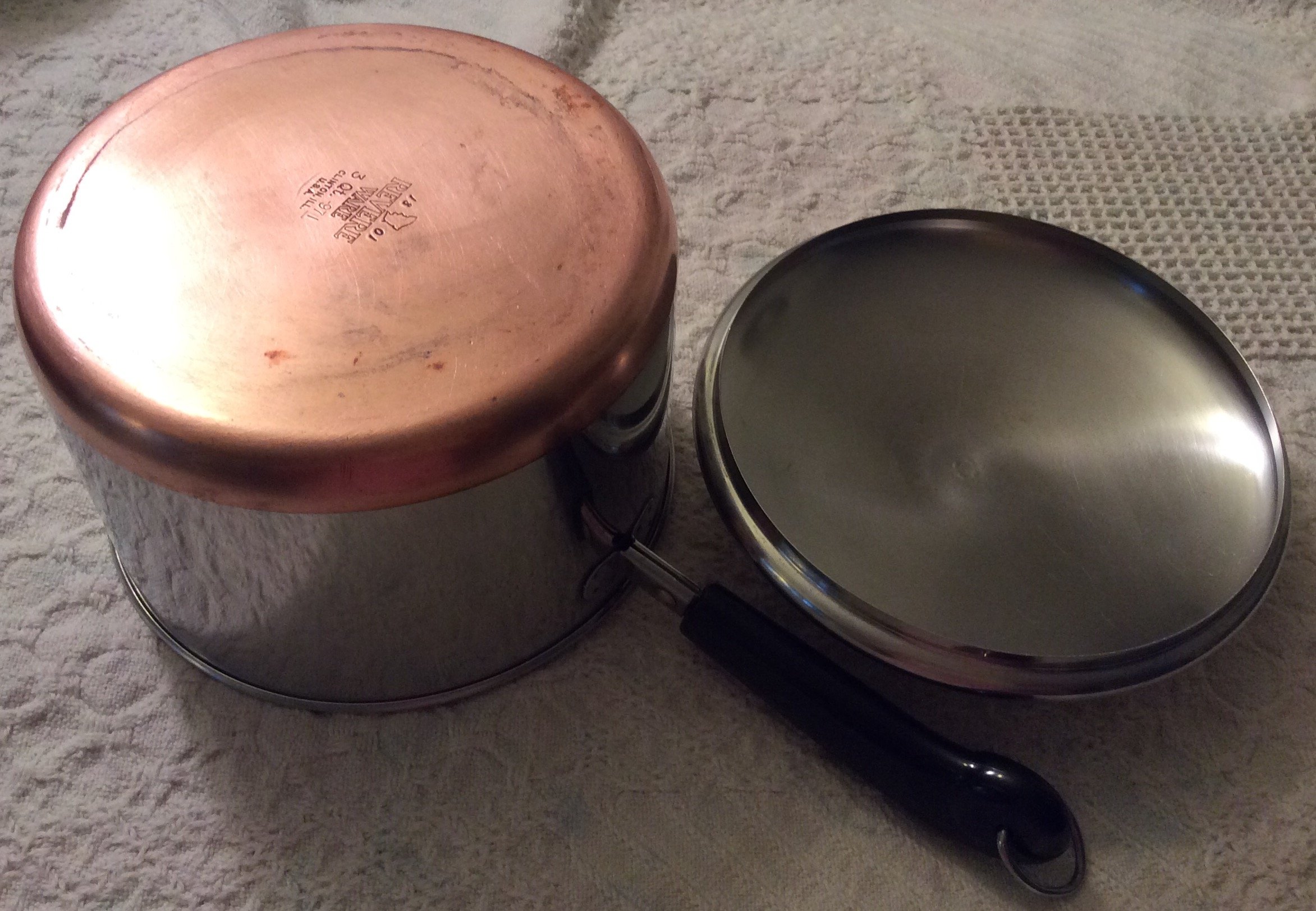 Vintage Revere Ware SS Copper Bottom 3 Qt Saucepan