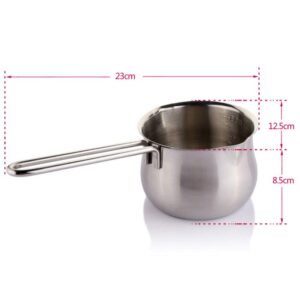 Saucepan, Stainless Steel Milk Pan 12cm, Soup Pot for Induction and Oven, Non Stick Milk Pot, Dishwasher Safe Cookware(Sliver)