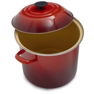 Le Creuset Enamel-on-Steel Covered Stockpot, 10-Quart, Cerise (Cherry Red)