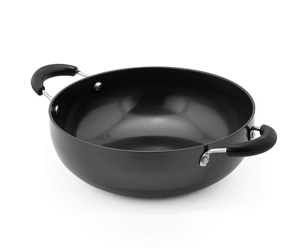 Satre Online and Marketing Hindalco Aluminium Kadai,Cookware Pan Size No-12, 3 mm,Aluminium Kadai,Kadhai Pan,Frying Pan