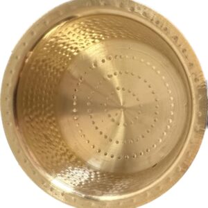 MUKE® Brass Hammered Patila, Brass Tope, Brass Cookware, Patila, Round Heavy Bottom Tapeli, Bhagona (1liter)