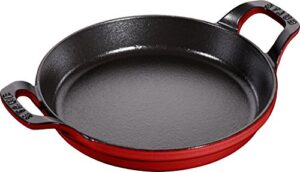 staub 40509-895 round stackable dish, cherry, 7.9 inches (20 cm), enameled iron gratin dish