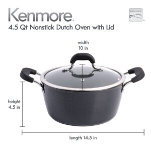 Kenmore Arlington 4.5 QT Aluminum Dutch Oven W/Lid- Black Diamond