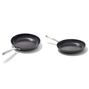 oxo good grips non-stick pro dishwasher safe 10" open frypan & good grips non-stick pro dishwasher safe 12" open frypan