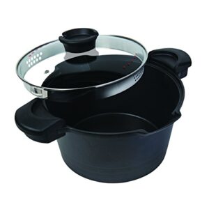 MasterPan 5 QT. Non-Stick Stock N’ Pasta Pot w/ Locking Handles and Easy Pour Strainer, 9”