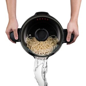 MasterPan 5 QT. Non-Stick Stock N’ Pasta Pot w/ Locking Handles and Easy Pour Strainer, 9”