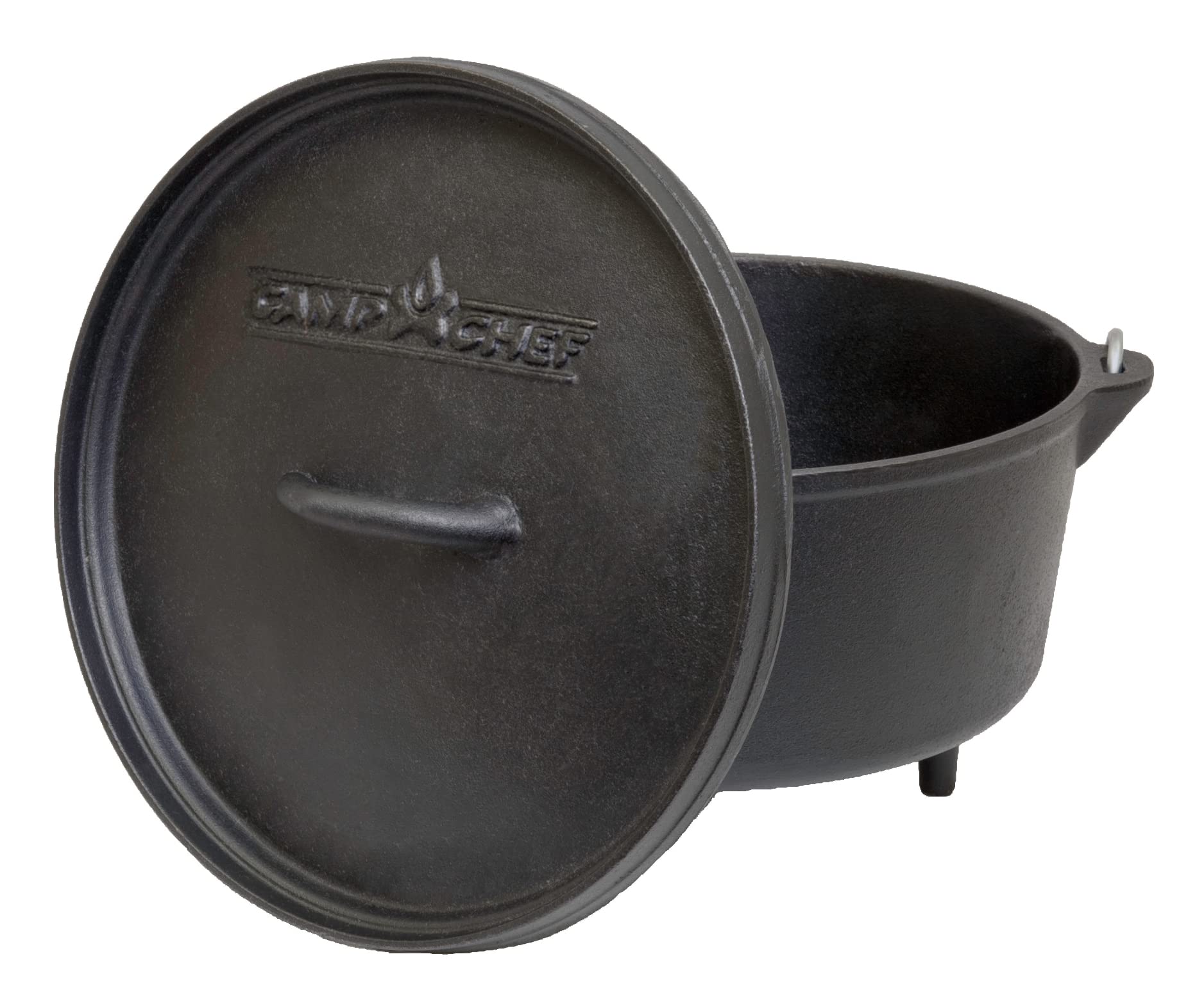 Camp Chef 12" Cast Iron Deep Dutch Oven, True Seasoned Finish Cast Iron, Volume 8 qt