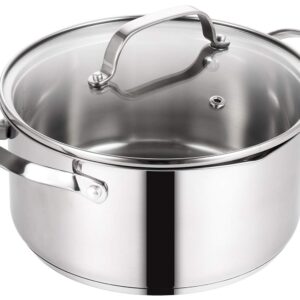 QStar 5 qt Stainless Steel Nontoxic Easy Cooking Stock Pot with Handle and Glass Lid