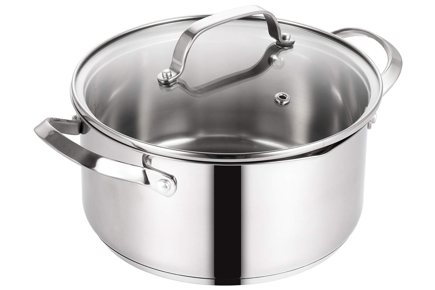 QStar 5 qt Stainless Steel Nontoxic Easy Cooking Stock Pot with Handle and Glass Lid