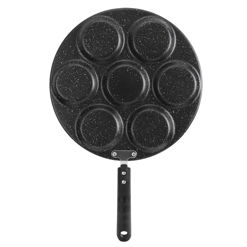 TOPINCN 7 Holes Frying Pan Non Stick Fried Eggs Cooking Pan Burger Mould Household Kitchen Cookware Cookware Breakfast Cooking Tool