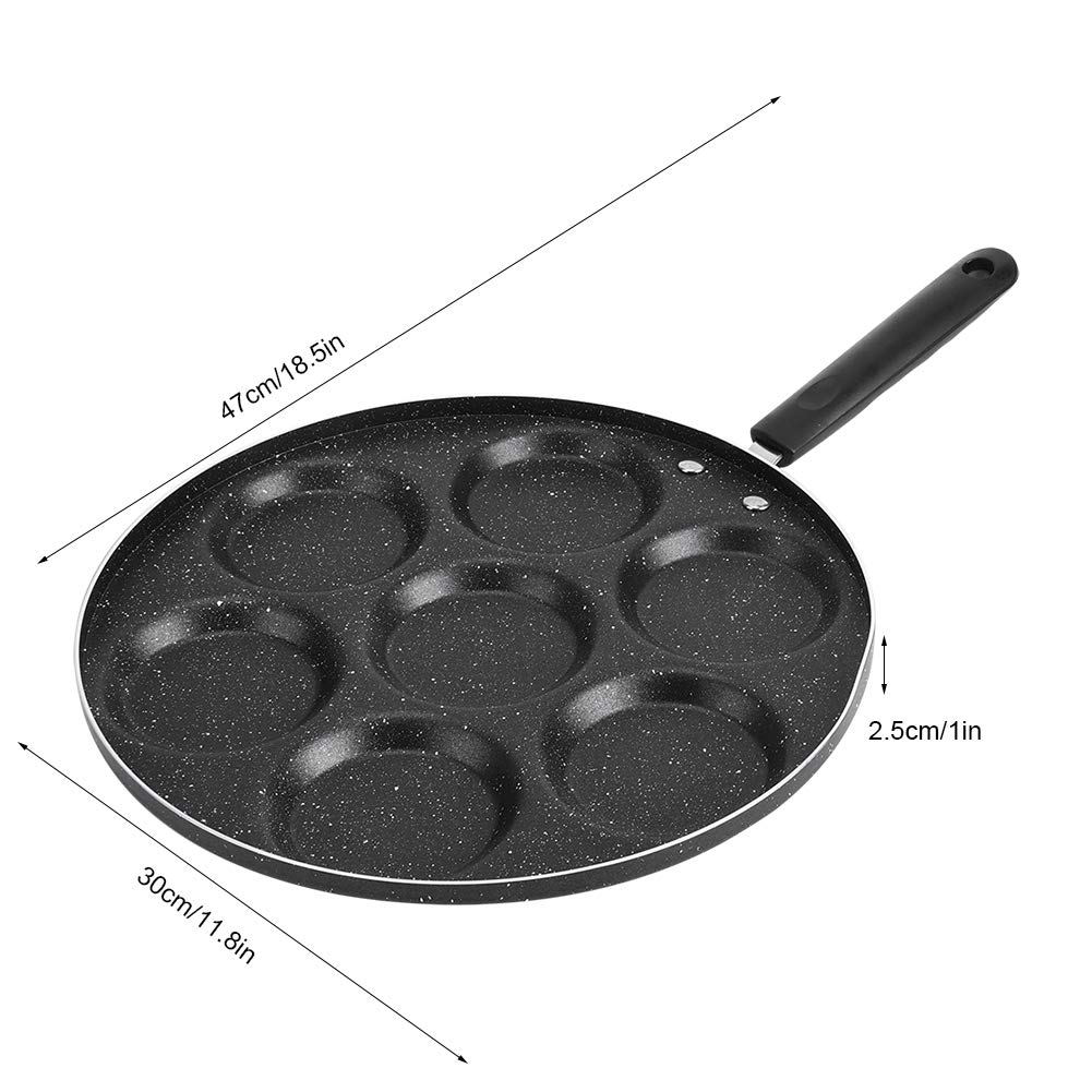 TOPINCN 7 Holes Frying Pan Non Stick Fried Eggs Cooking Pan Burger Mould Household Kitchen Cookware Cookware Breakfast Cooking Tool