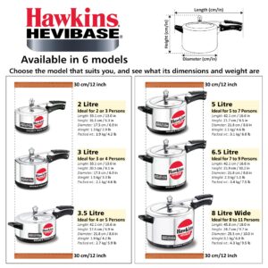 HAWKINS H56 Hevibase Induction Compatible Aluminum Pressure Cooker, 5-Liter,SILVER