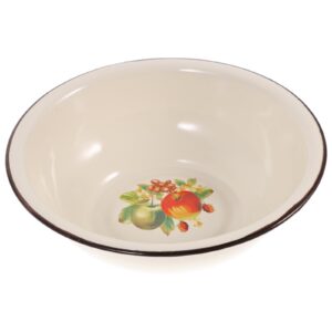 enamel soup bowl vintage enameled basin retro enameled bowl enamelware salad serving bowl soup basin round cereal snacks fruit bowl serving tray for home kitchen 18cm