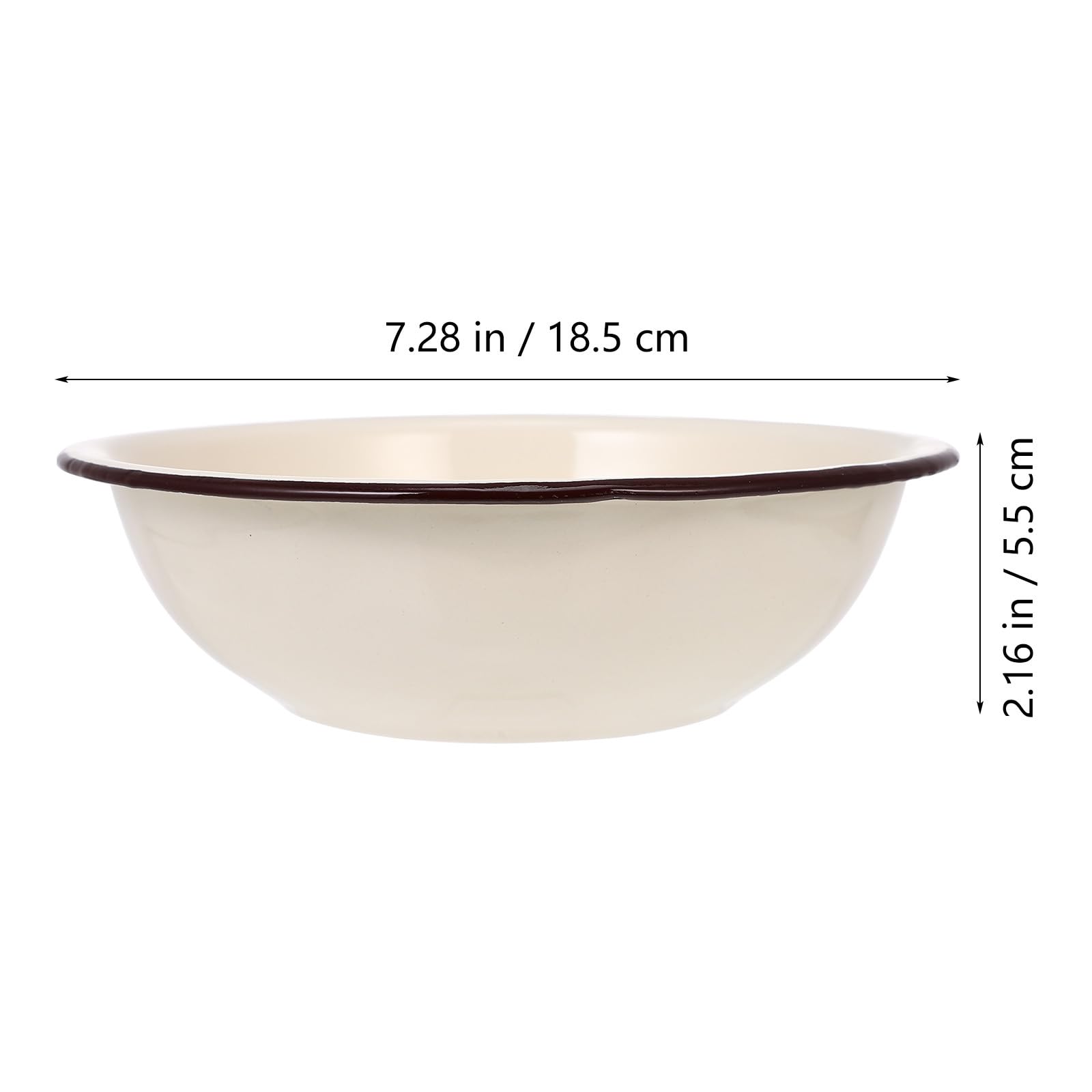 Enamel Soup Bowl Vintage Enameled Basin Retro Enameled Bowl Enamelware Salad Serving Bowl Soup Basin Round Cereal Snacks Fruit Bowl Serving Tray for Home Kitchen 18cm