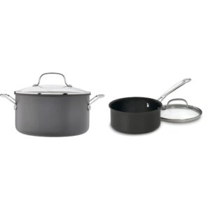 cuisinart 644-24 chef's classic 6-quart nonstick-hard-anodized, stockpot w/cover & 619-18 nonstick-hard-anodized, 2-quart, saucepan w/cover