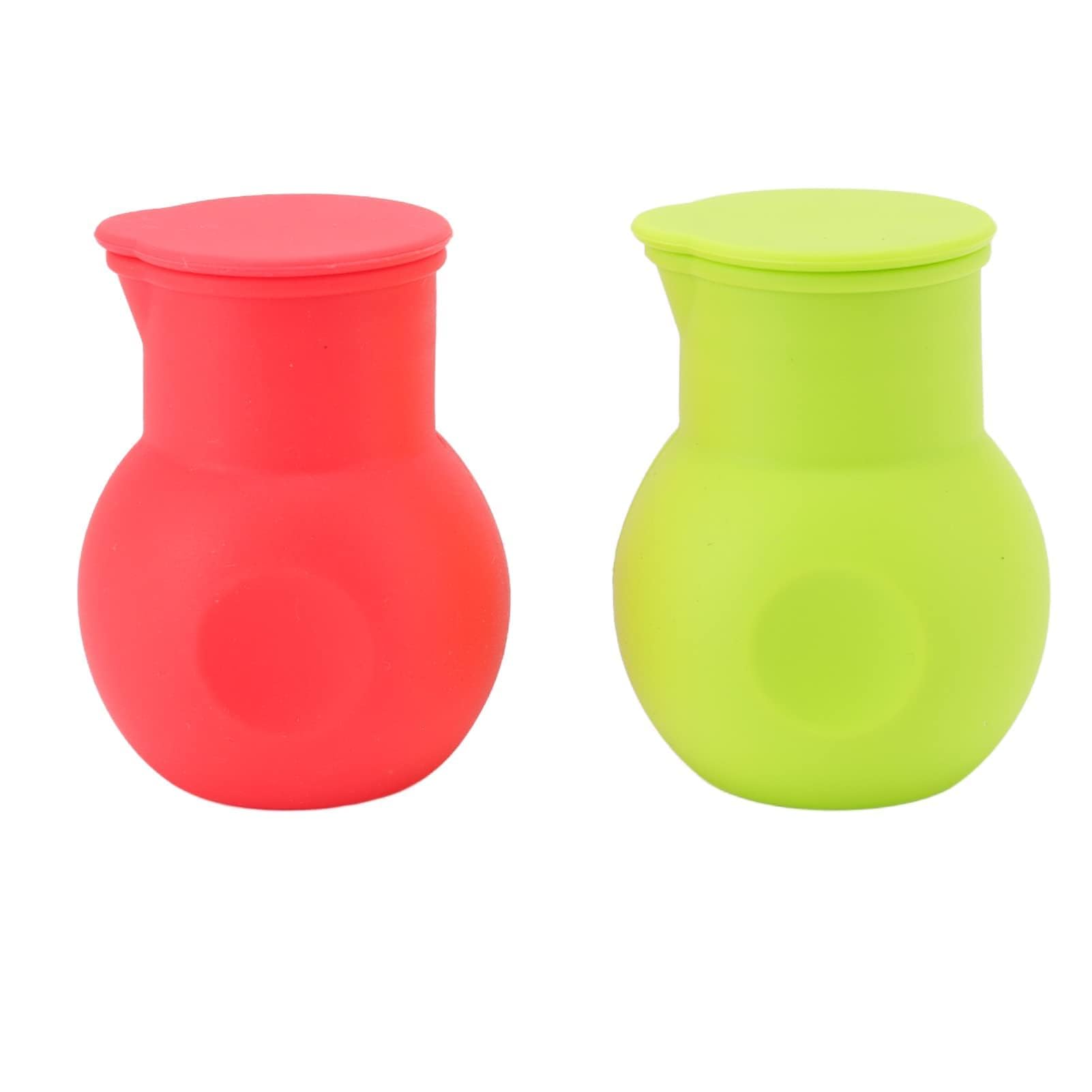 2PCS Silicone Chocolate Melting Pot, Silicone Chocolate Melter in Microwave Melting Chocolate for Molds Microwave Butter Melter for Candy Sauce Chocolate Baking Pouring Tool, Red and Green