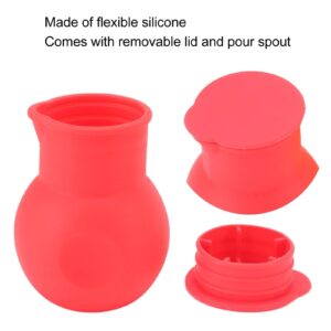 2PCS Silicone Chocolate Melting Pot, Silicone Chocolate Melter in Microwave Melting Chocolate for Molds Microwave Butter Melter for Candy Sauce Chocolate Baking Pouring Tool, Red and Green