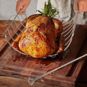 only fire Roasting Rack, Fits for 16x13 Inch Roasting Pan, Stainless Steel, Detachable