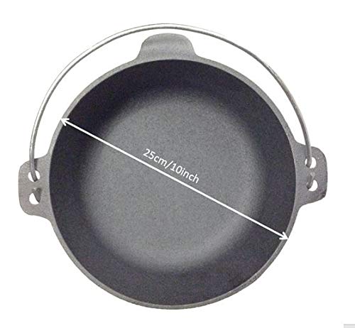 Cuisiland Cast Iron Lip Lid Flat Bottom Dutch Oven 4.5 Quarts