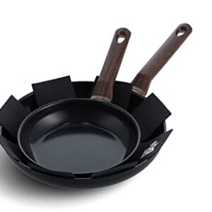 BK Simply Ceramic, Ceramic Nonstick Induction 9.5" and 11" Nonstick Frying Pan Skillet Set, PFAS Free, Dishwasher Safe, Black